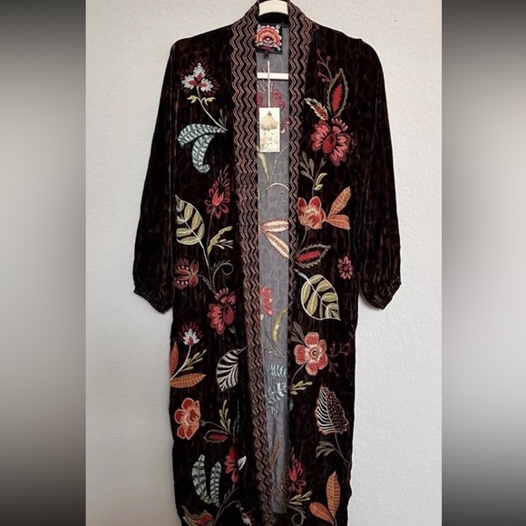Johnny Was | Tops | Johnny Was Velvet Cheetah Embroidered Kimono Nwt ...
